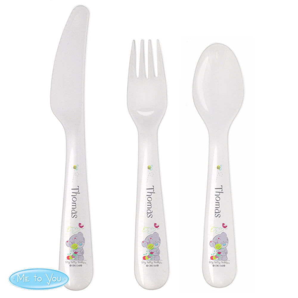 Tiny Tatty Cuddle Bug - Personalised Children's Cutlery Set
