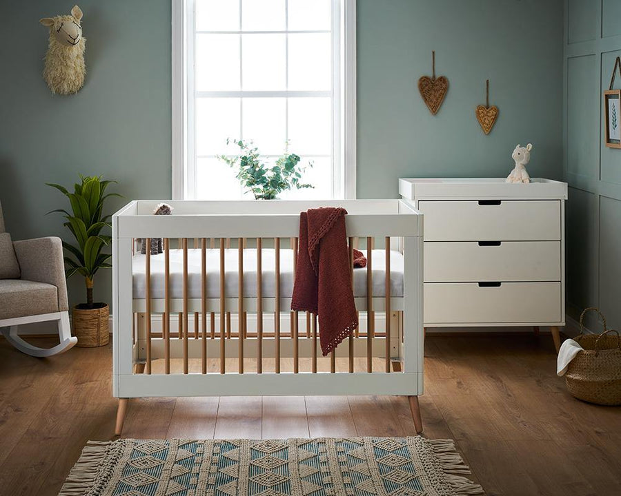 Obaby Maya Nursery Furniture in White & Natural or Slate – Junior Bambinos